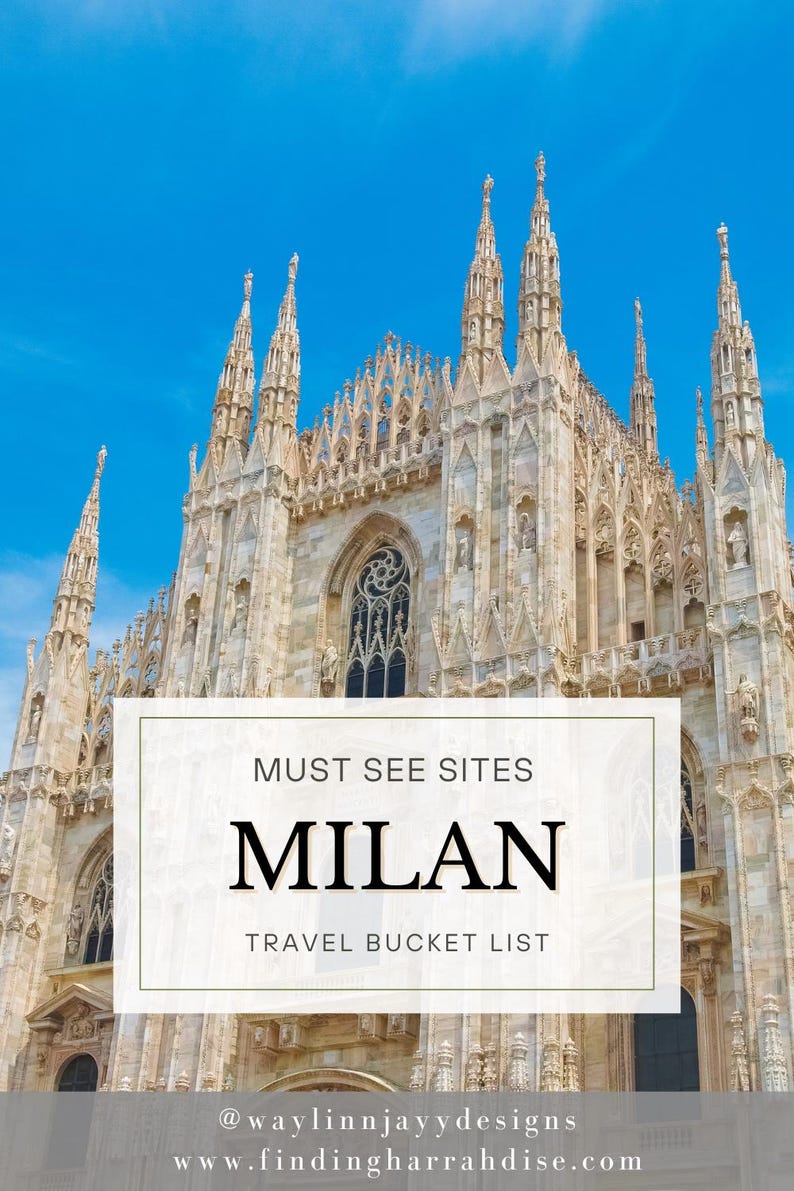 Milan Bucket List: Italy Travel Checklist (digital Download, PDF & PNG ...
