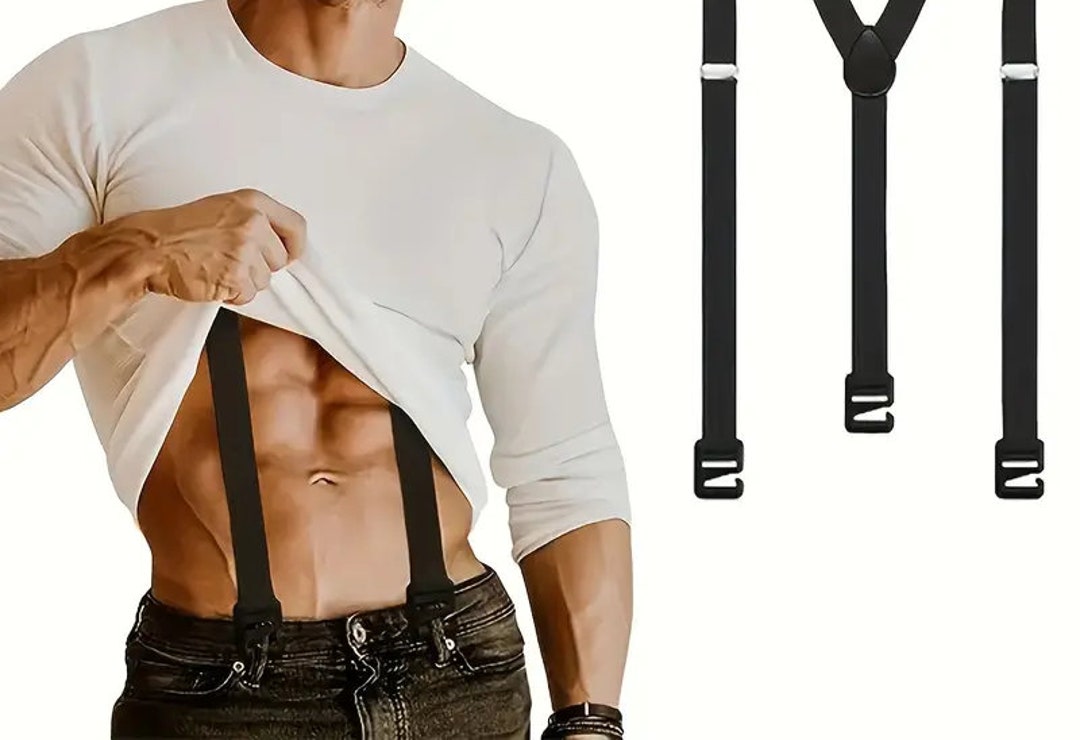 Hidden Suspenders for Men Adjustable Under Clothing Undergarm (1 Black ...