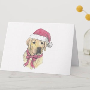 5 Cards per Set--holiday Yellow Lab Card - Etsy
