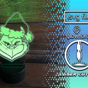 Grinch Night-light Acrylic Laser Cut File Glowforge Optimized - Etsy