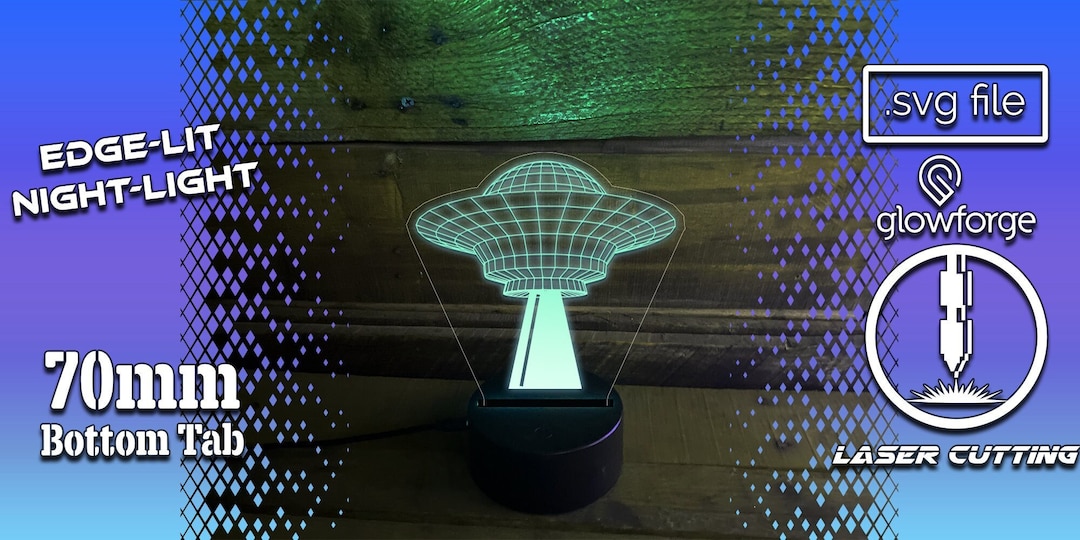 UFO Night-light Acrylic Laser Cut File Glowforge Optimized - Etsy