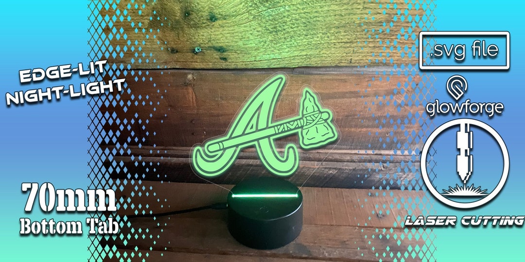 Braves Night-light Acrylic Laser Cut File - Glowforge Optimized - Etsy