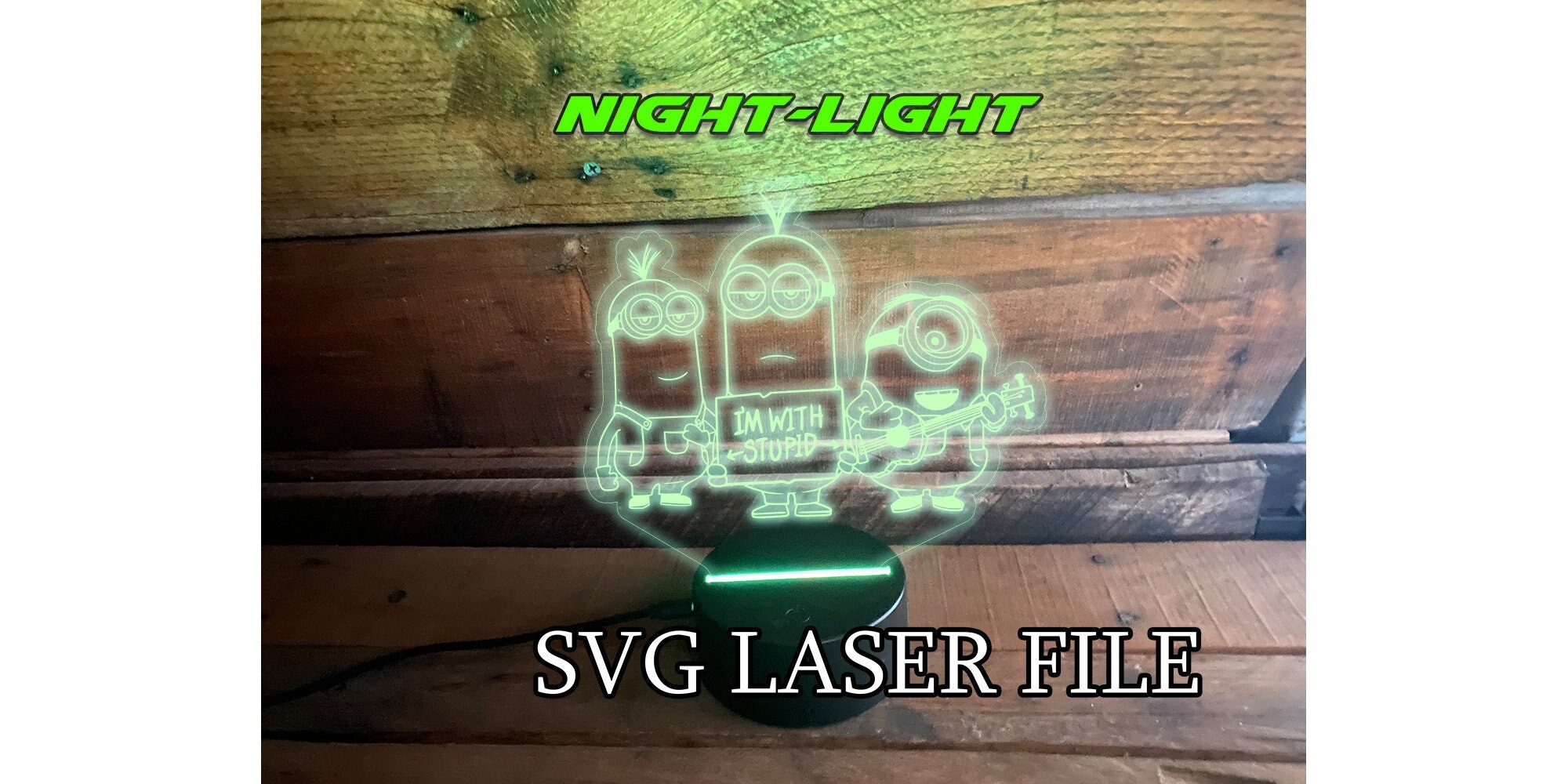 Minions Night-light Acrylic Laser Cut File - Glowforge Optimized - Etsy