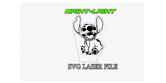 Stitch Night-light Acrylic Laser Cut File Glowforge - Etsy