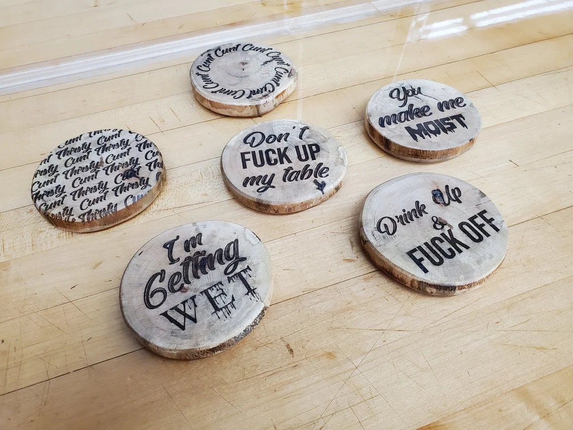Inappropriate Offensive Funny Coaster Set Laser Cut File - Etsy