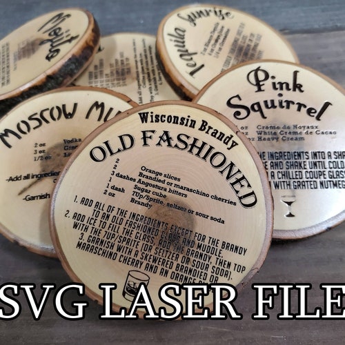 Cocktail Recipes X21 Laser Cut File Glowforge Optimized - Etsy