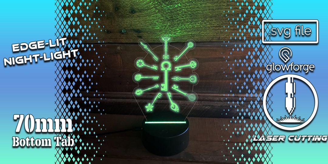 Locke & Key Keys Night-light Acrylic Laser Cut File - Glowforge ...