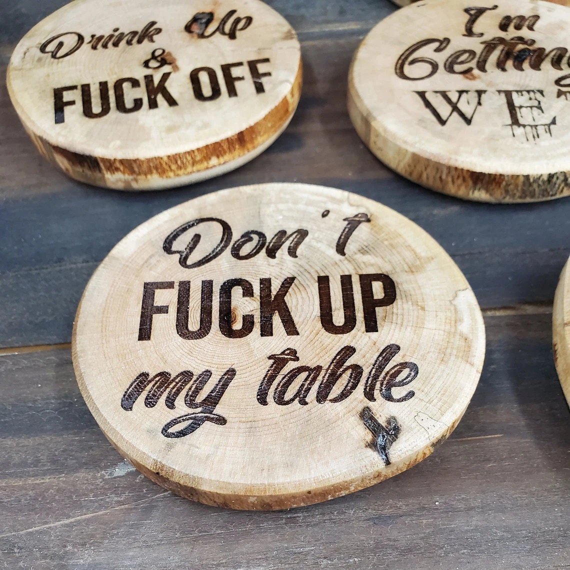 Inappropriate Offensive Funny Coaster Set Laser Cut File - Glowforge ...