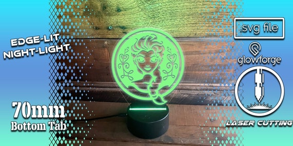Anna & Elsa Frozen Night-light Acrylic Laser Cut File - Etsy