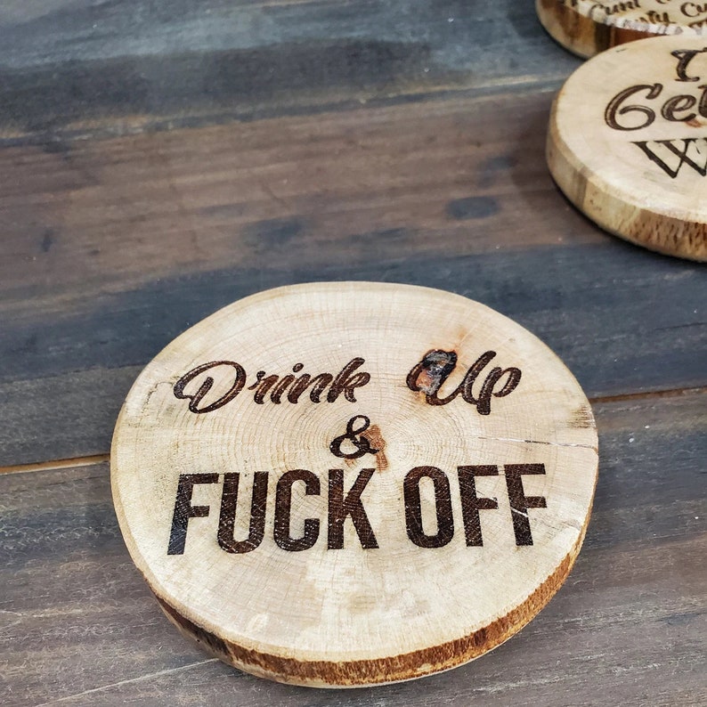 Inappropriate Offensive Funny Coaster Set Laser Cut File - Etsy