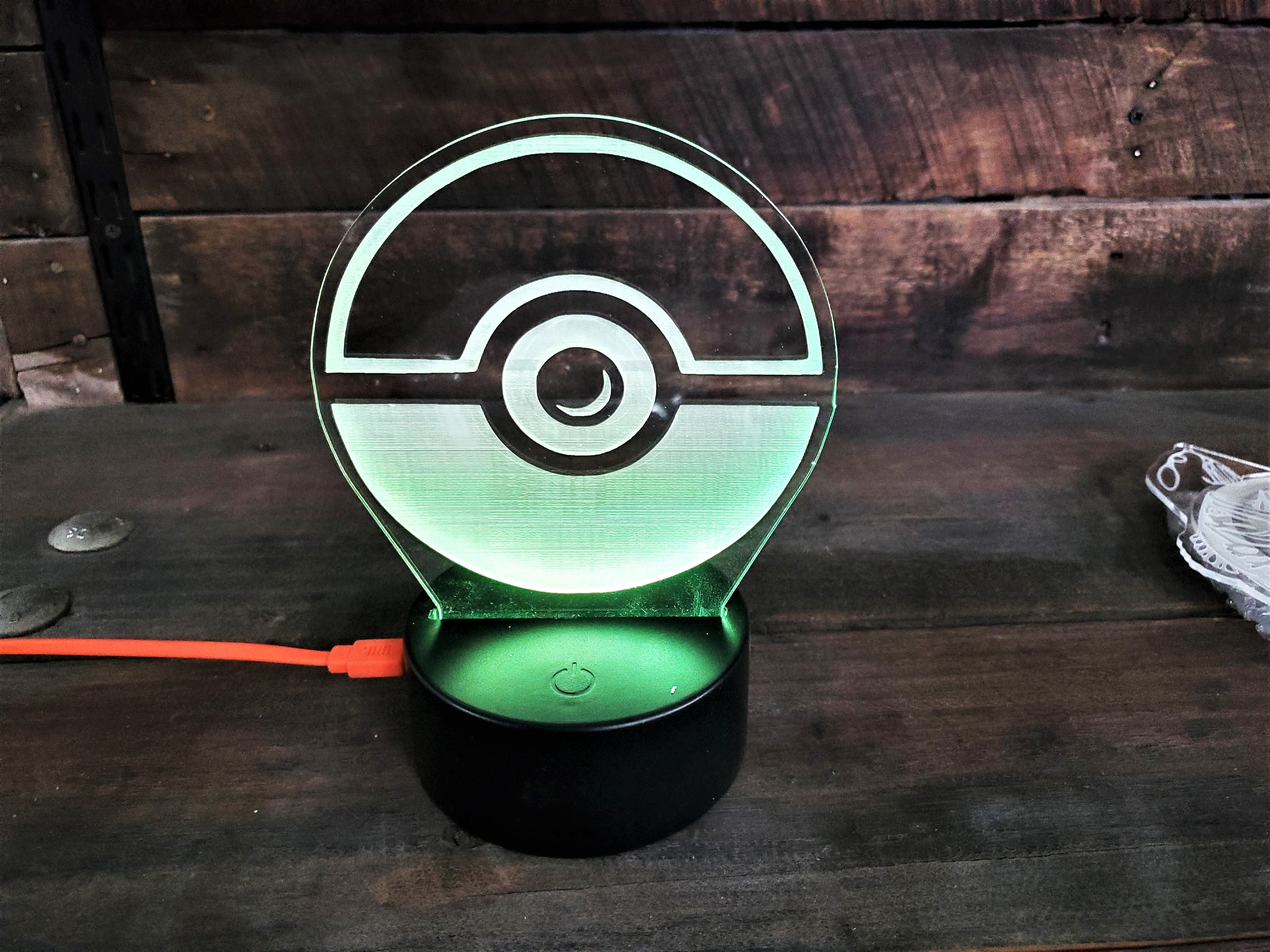 Pokeball Night-light Acrylic Laser Cut File Glowforge Optimized - Etsy