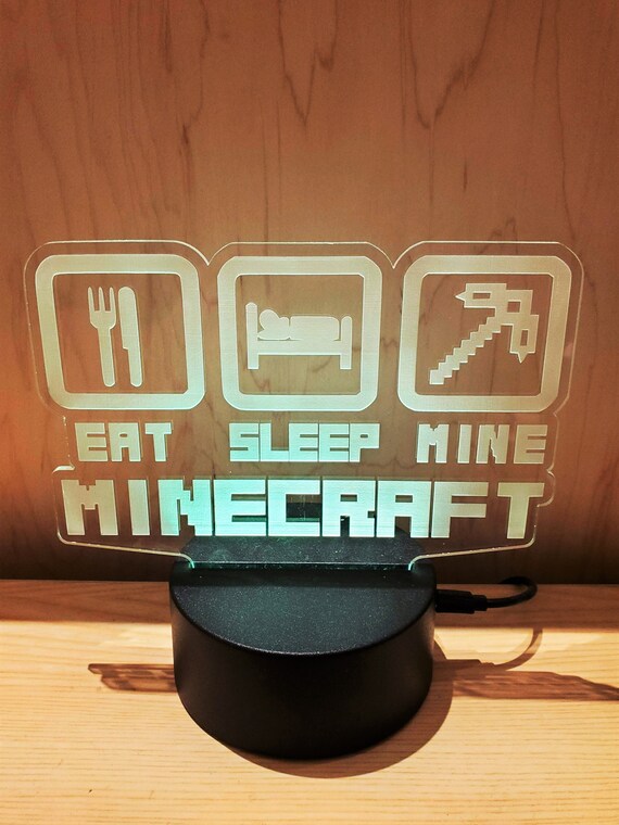 Minecraft Night-light Acrylic Laser Cut File Glowforge - Etsy