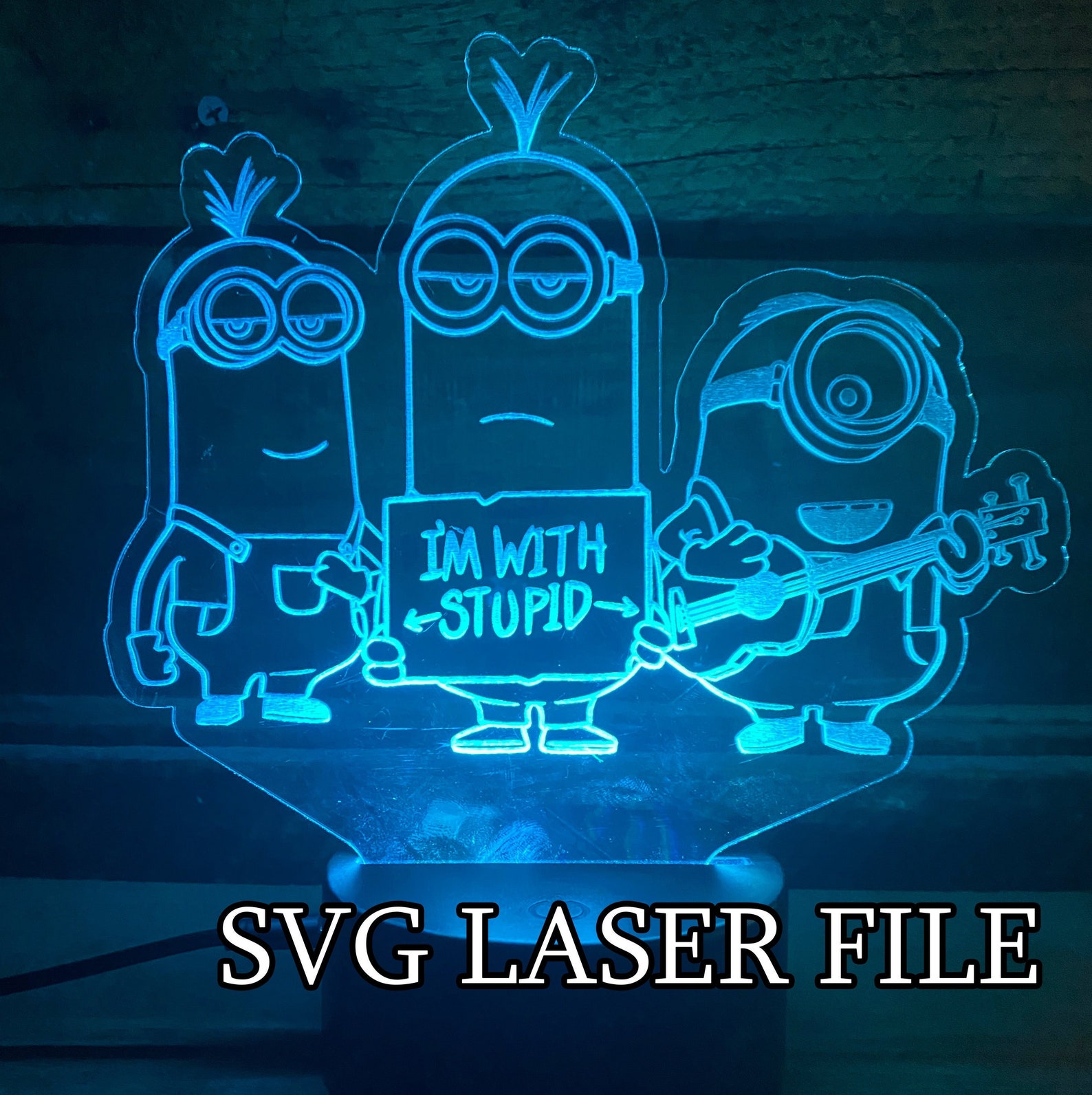 Minions Night-light Acrylic Laser Cut File - Glowforge Optimized - Etsy