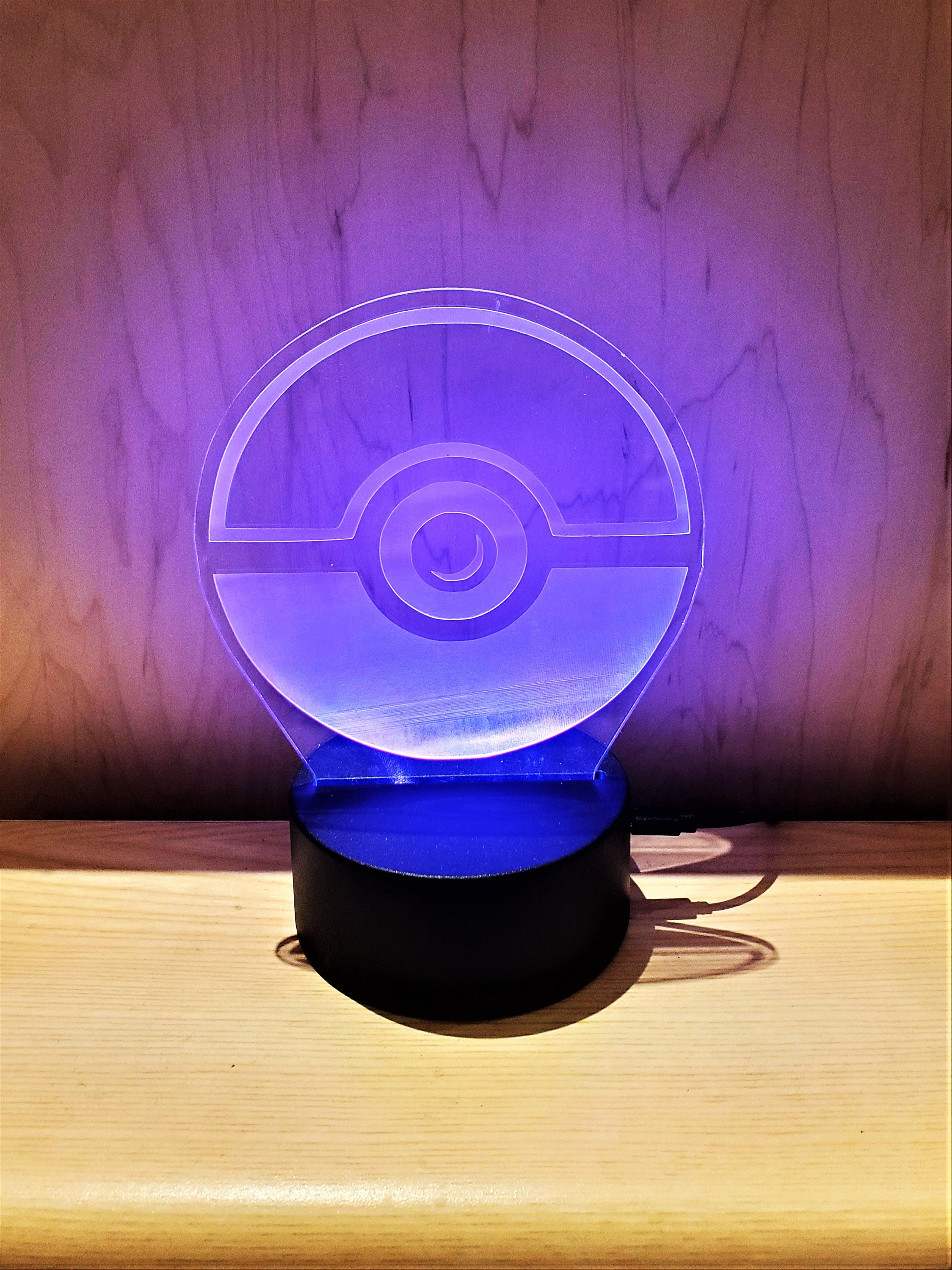 Pokeball Night-light Acrylic Laser Cut File Glowforge Optimized - Etsy
