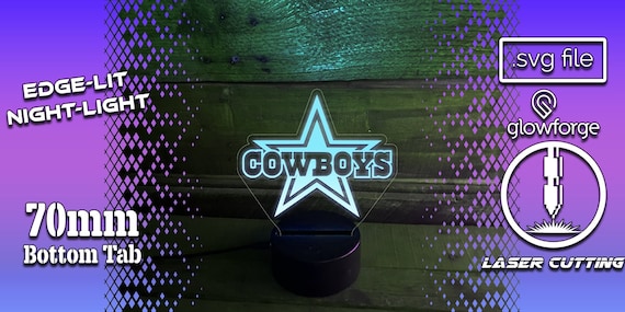 Cowboys Night-light Acrylic Laser Cut File Glowforge - Etsy