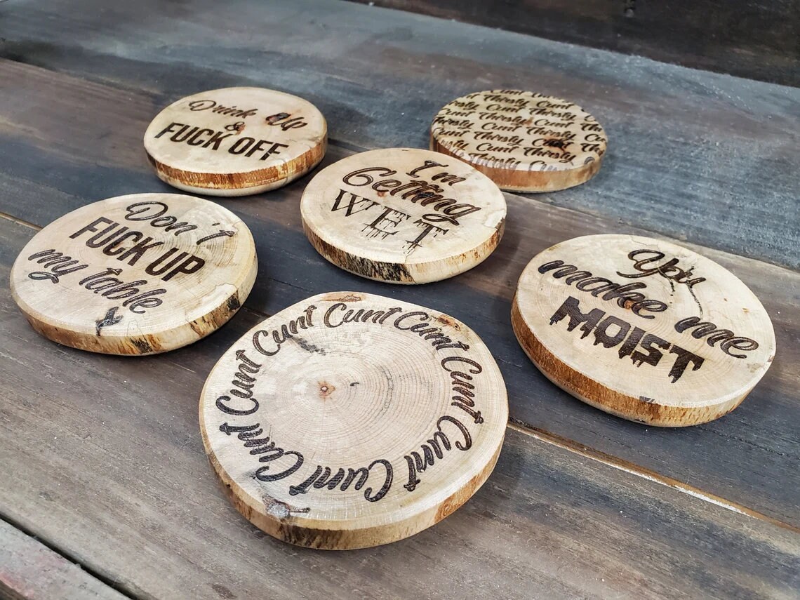 Inappropriate Offensive Funny Coaster Set Laser Cut File - Etsy