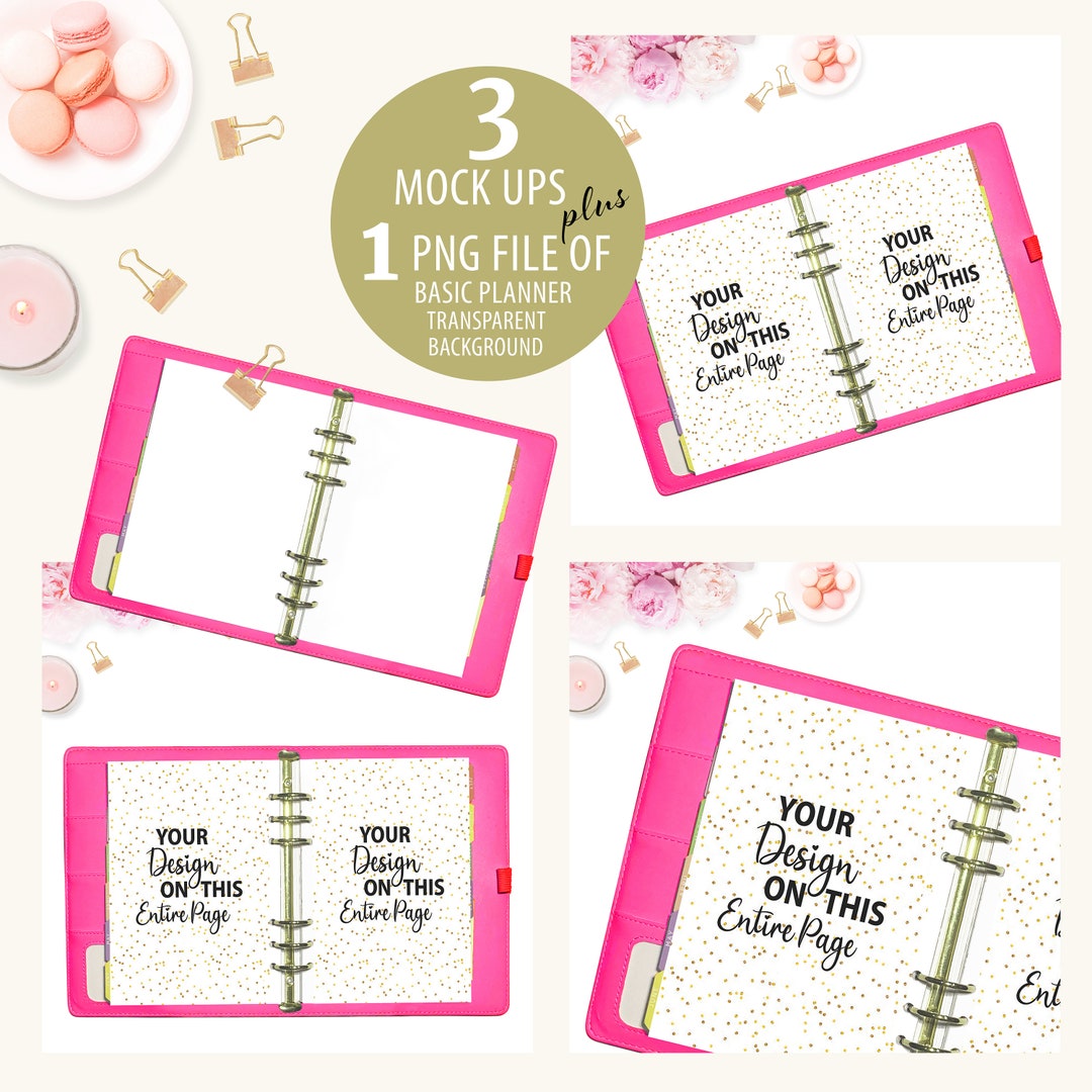 Hot Pink Planner Mock Up, Journal Mock Up, Planner Binder Mock Up, Mock ...