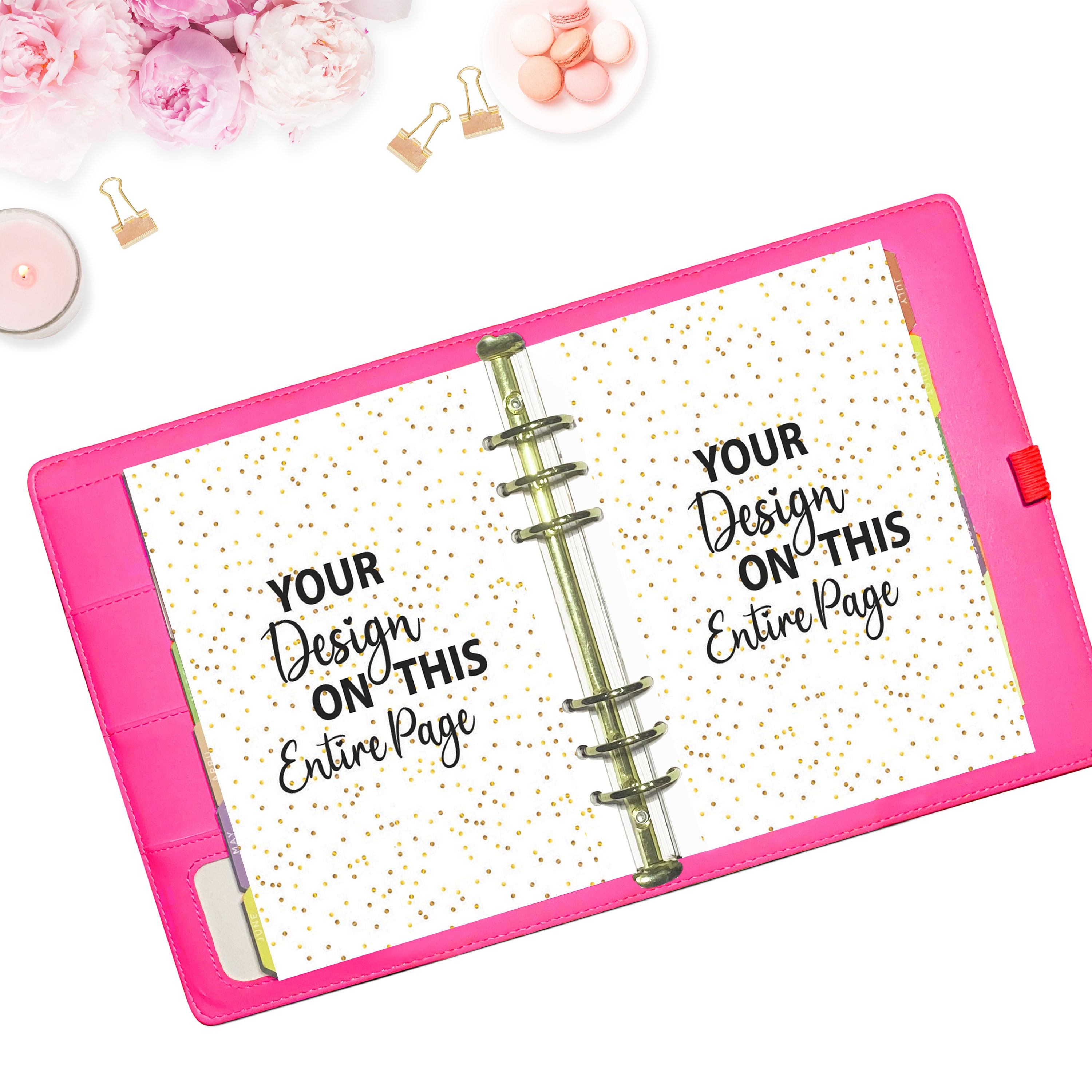 Hot Pink Planner Mock Up, Journal Mock Up, Planner Binder Mock Up, Mock ...
