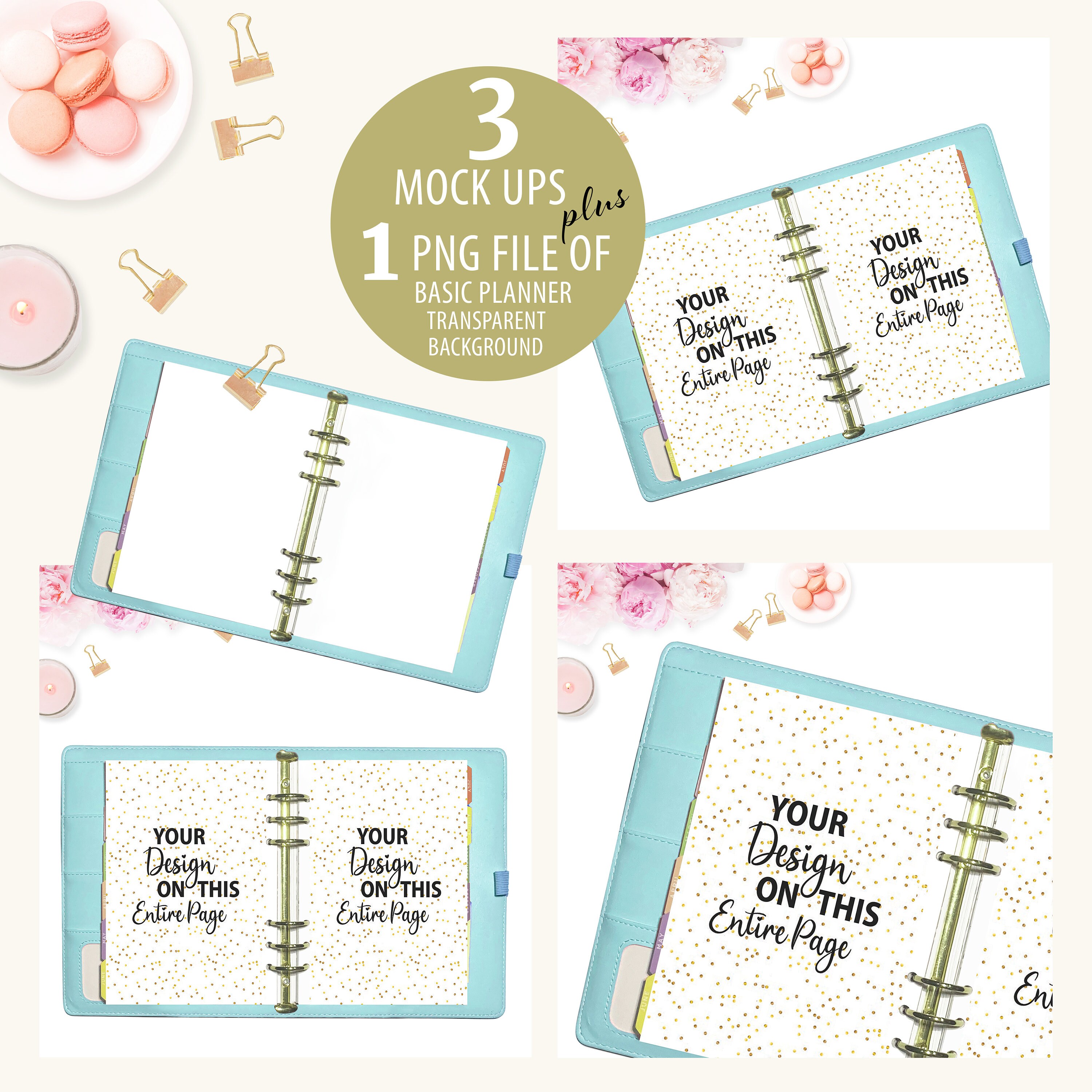 Baby Blue Planner Mockup, Journal Mockup, Planner Binder Mockup, Mock ...