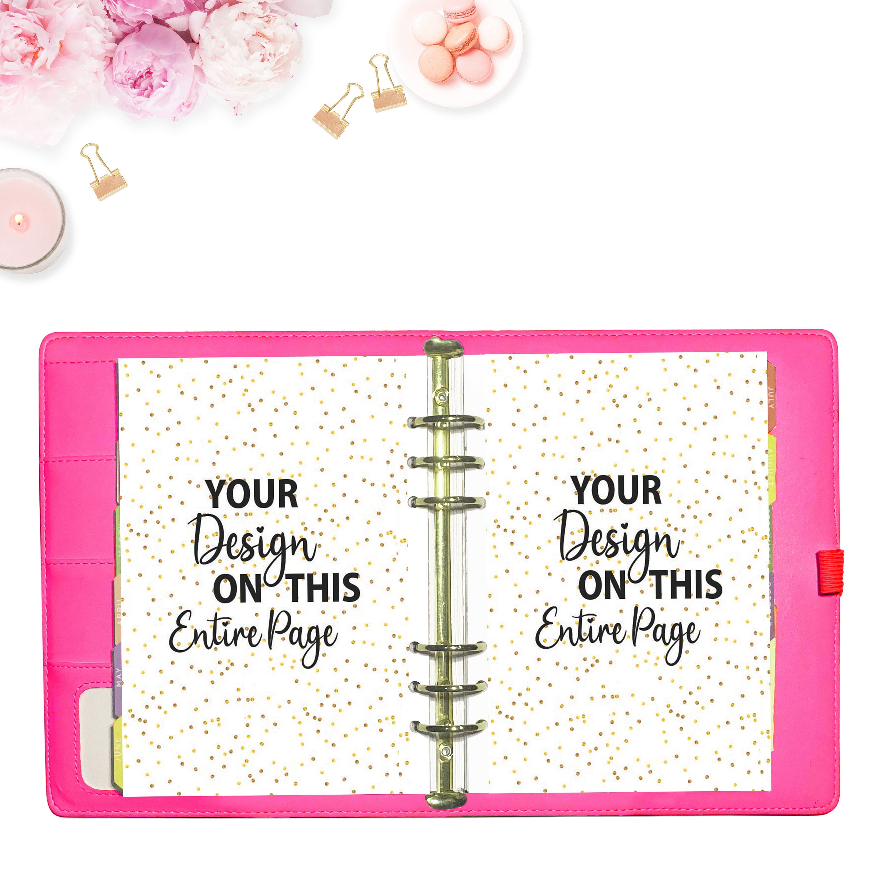 Hot Pink Planner Mock Up, Journal Mock Up, Planner Binder Mock Up, Mock ...