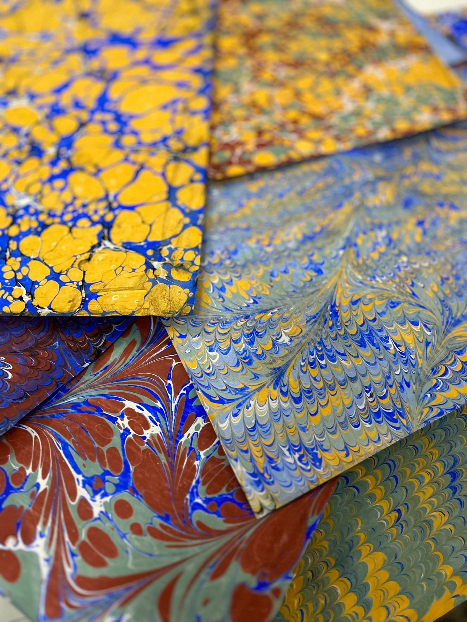 Shal Pattern Ebru, Marbled Paper, Ebru Painting, Marbling Art, Book ...