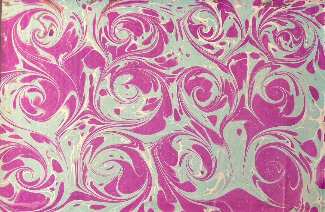Marbled Paper, Ebru Paper, Purple Colour Paper,book Binding Paper 13x19 ...