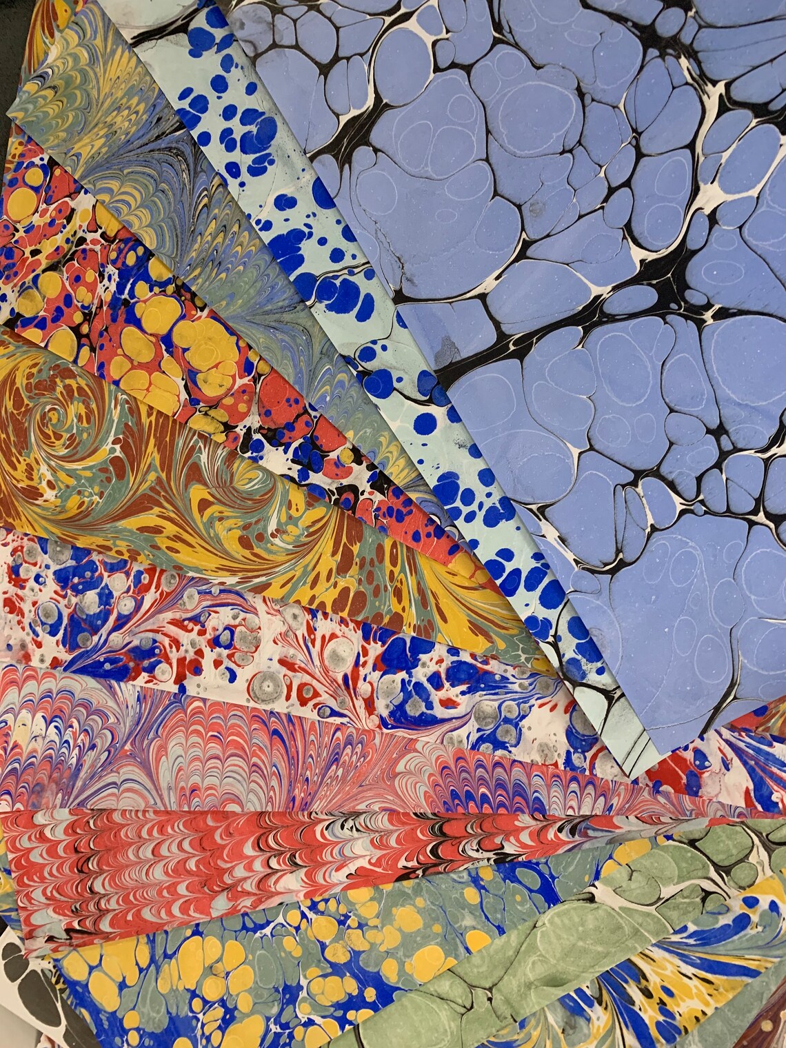10 Sheets Artist Choice Hand Marbled Papers - Etsy