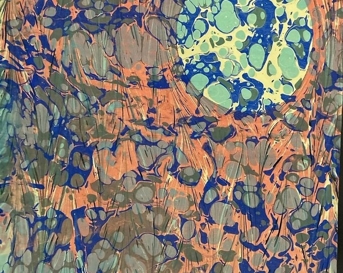 Double Hand Marbled Paper, Ebru Painting, Handmade Ebru Art, Book ...