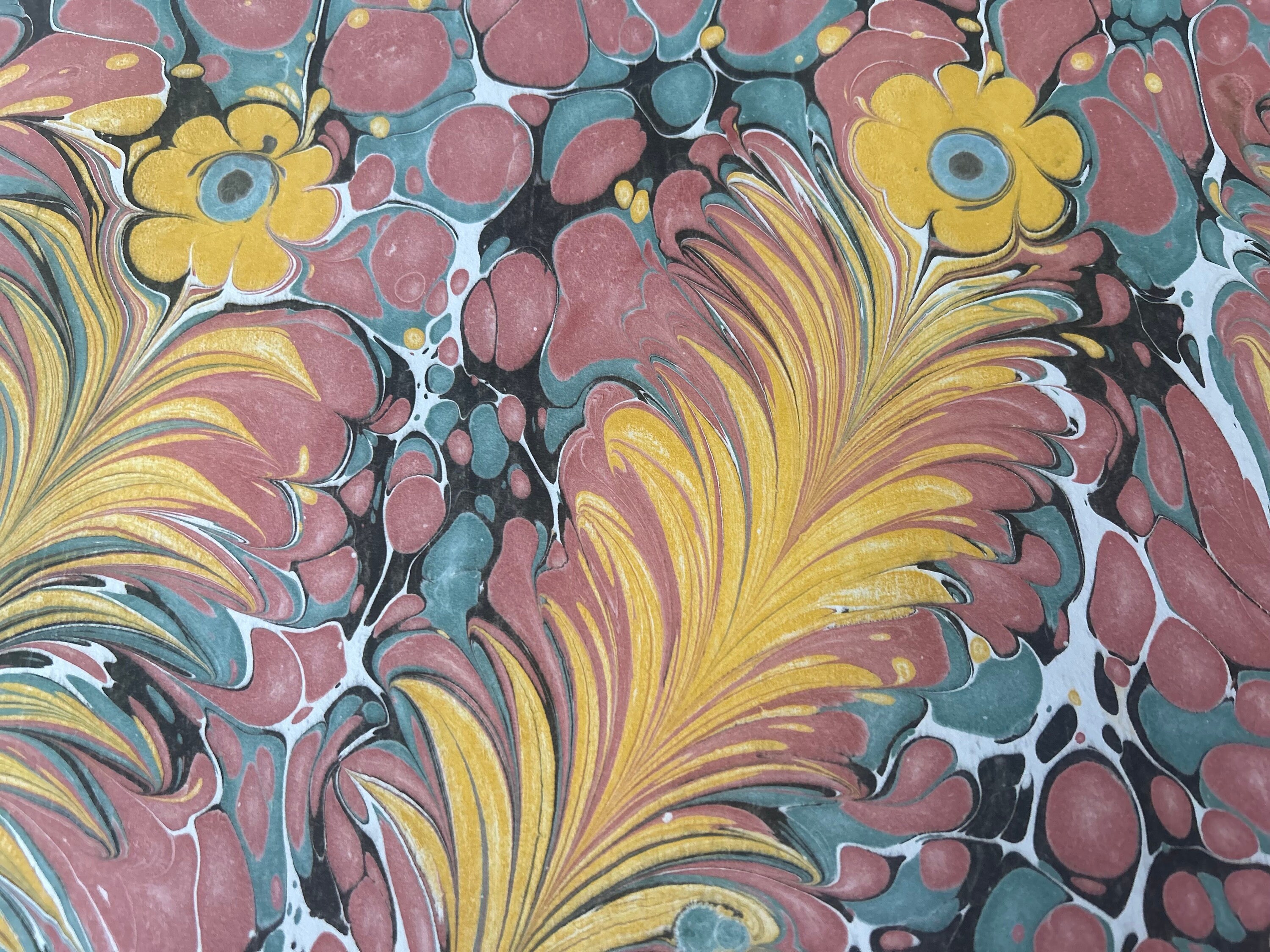 NEW Freamable Handmade Floral Marbled Paper, Book Binding Paper 12x18 ...