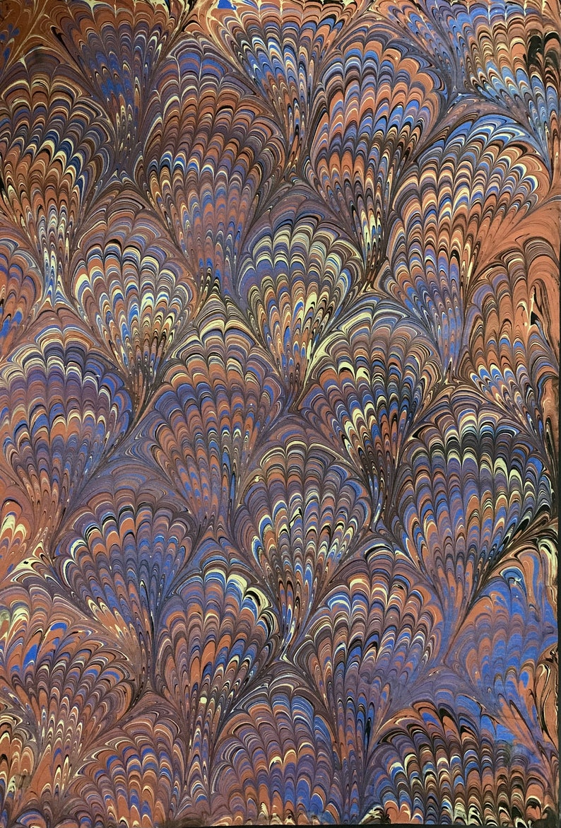 Couple Original Frameable Ebru Painting, Turkish Paper Marbling ...