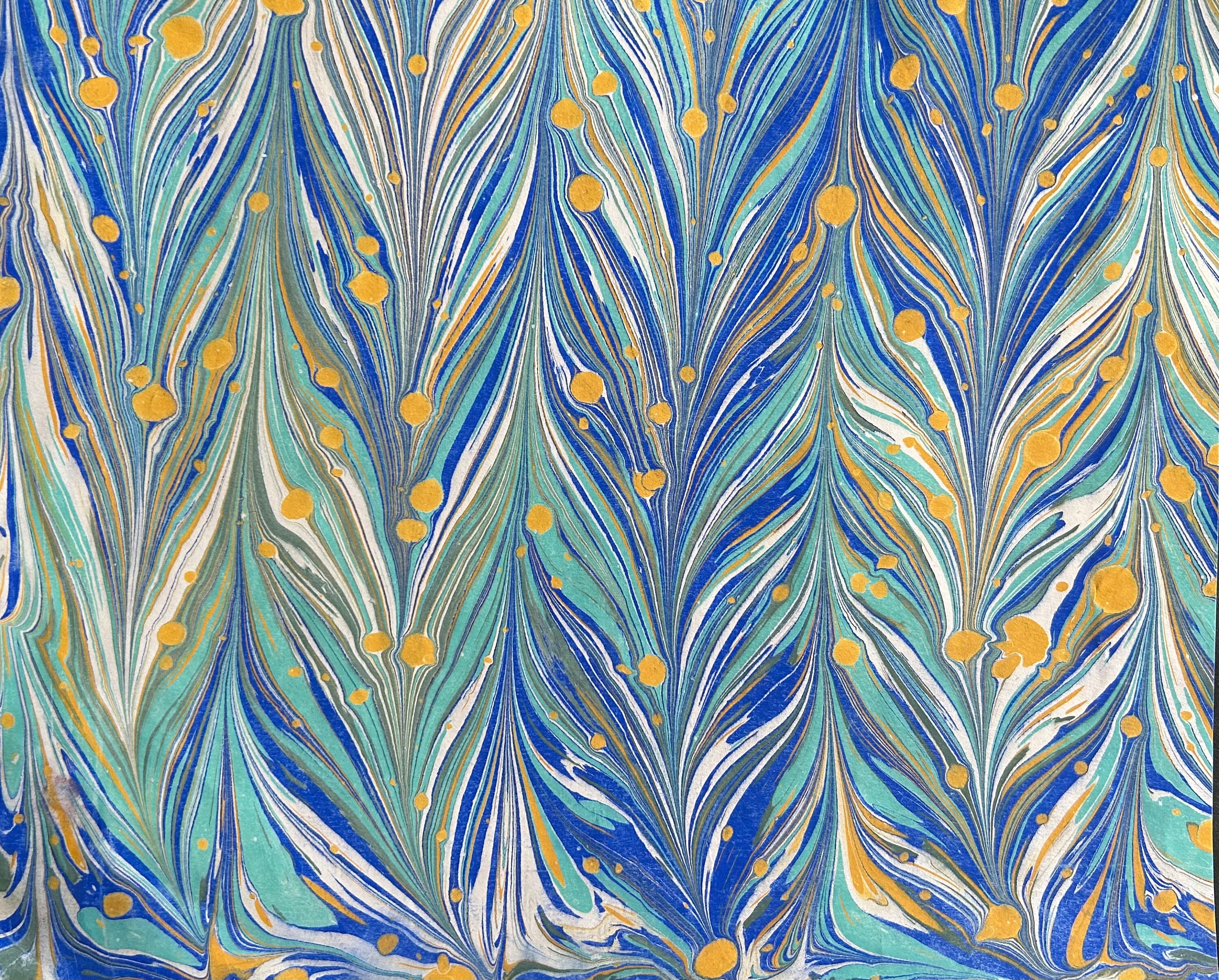 Small Size Hand Marbled Paper, Gel-git Ebru, Marbling Art, 20x24 Cm ...