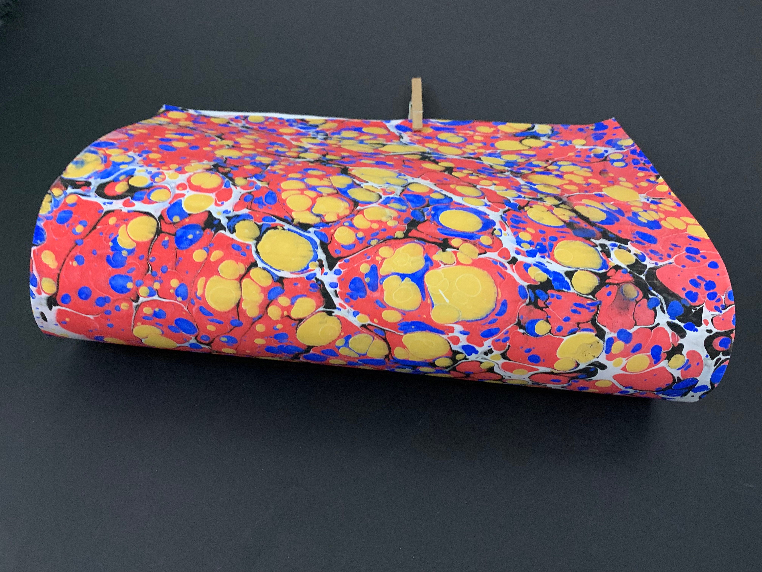 Battal Pattern Ebru Paper, Hand Marbled Paper, Book Binding Paper 12x18 ...