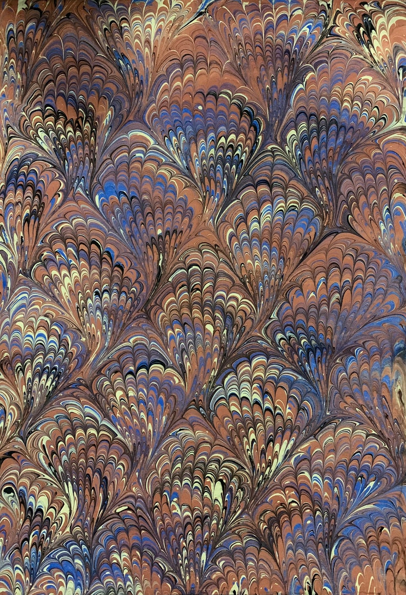 Couple Original Frameable Ebru Painting, Turkish Paper Marbling ...