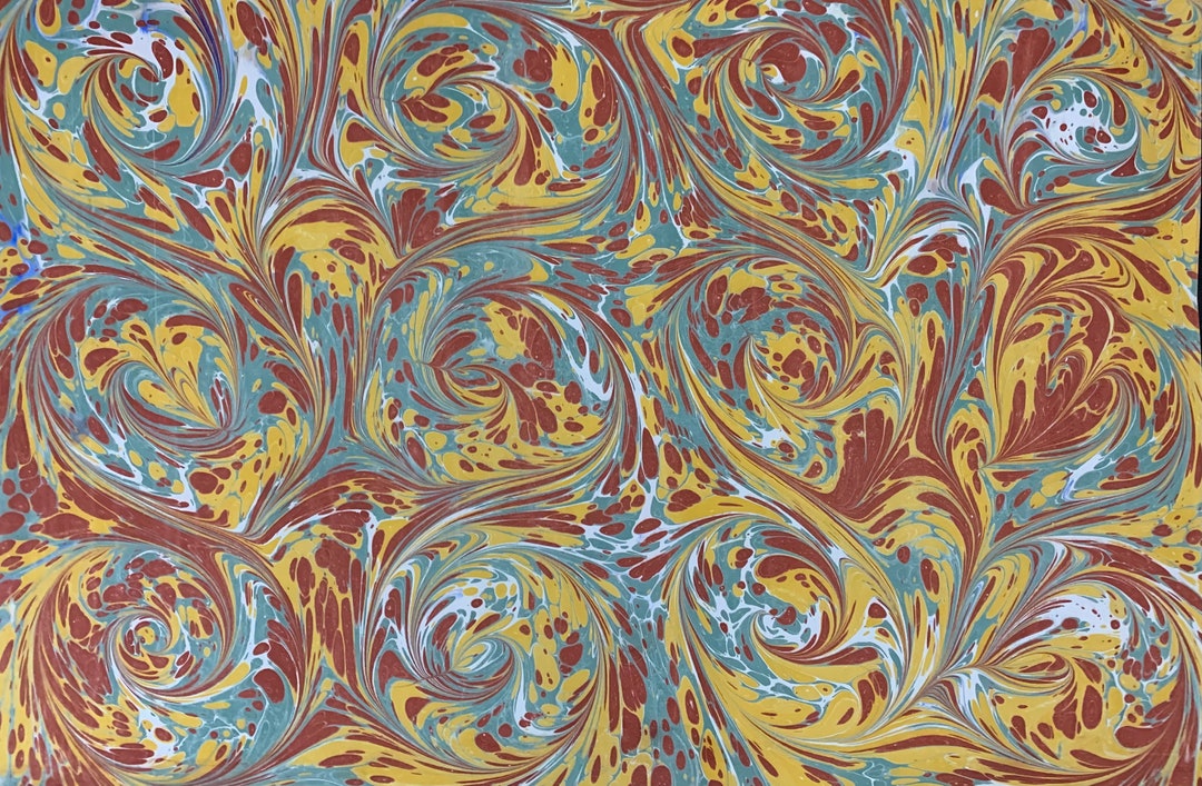 Original Handmade Marbled Paper, Ebru Art Painting, Book Binding Paper ...