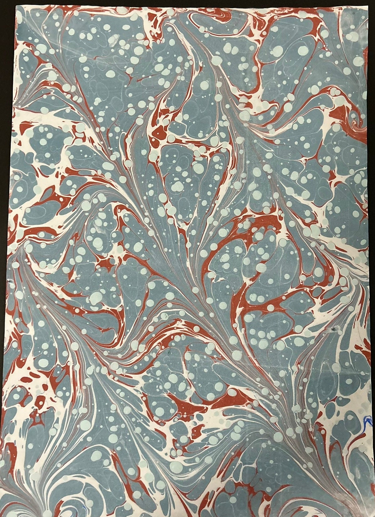 3 X Hand Marbled Paper Set, Marbled Paper, Ebru Art, Carnation Pattern ...