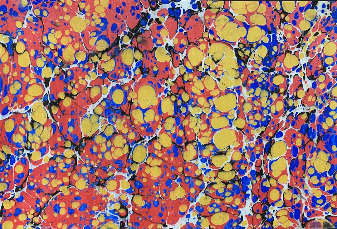 Battal Ebru Paper, Hand Marbled Paper, Original Marbled Sheet, Book ...