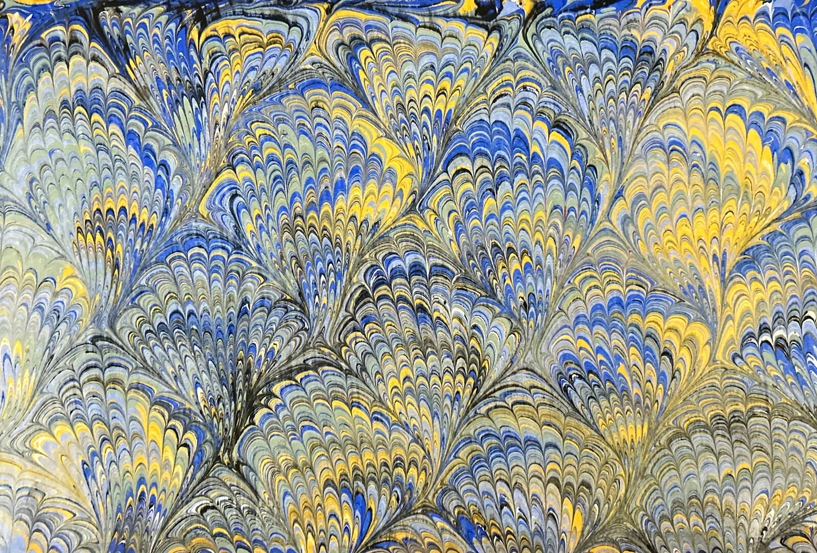 Clearance Handmade Ebru Painting, Peacock Ebru, Marbled Paper, Wall Art ...