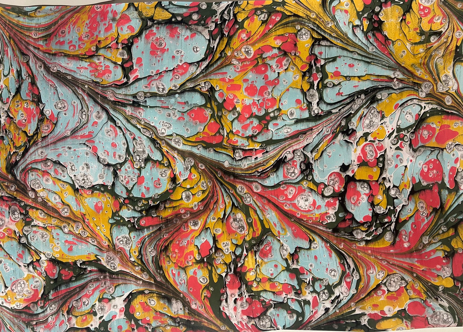 NEW Hand Made Ebru, Neftli Ebru, Marbled Paper With Spirits of ...