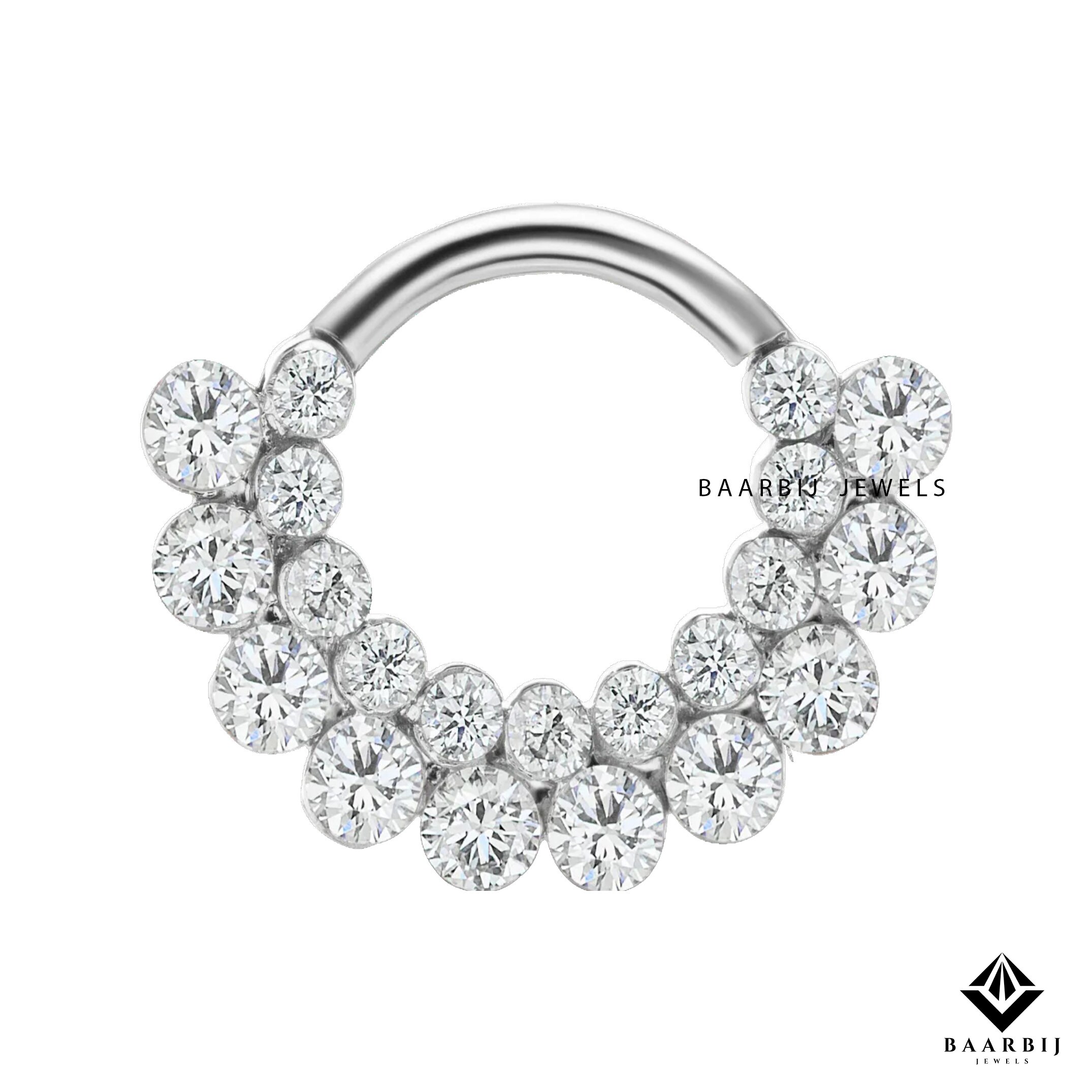 Sara 14K Gold Invisible Setting Septum With Round Lab Grown Diamond - Etsy