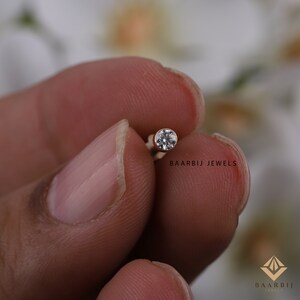Wilnie's Invisible Set 14K White Gold Round Lab Grown Diamond Stud ...