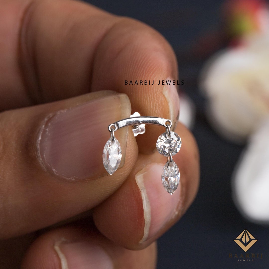 Parker Floating Diamond Drape Helix Piercing: Marquise & Round Lab ...