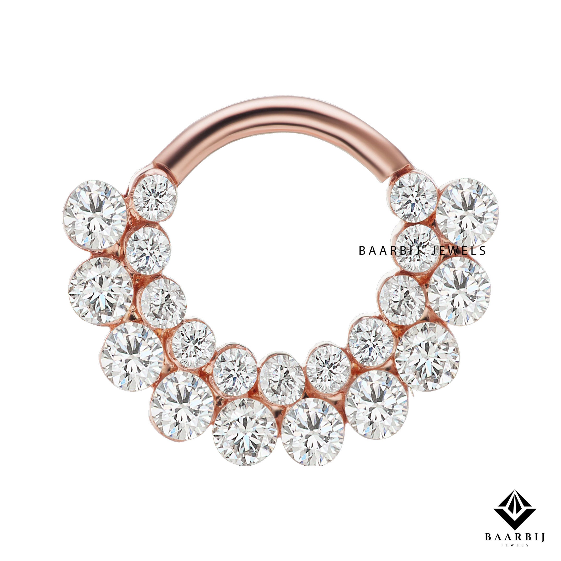 Sara 14K Gold Invisible Setting Septum With Round Lab Grown Diamond - Etsy