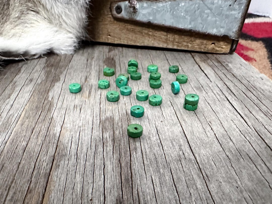 6x3mm Green Magnesite Turquoise Heishi Bead, by the Strand ~ for ...