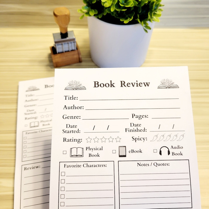 Book Review Stamp - Etsy