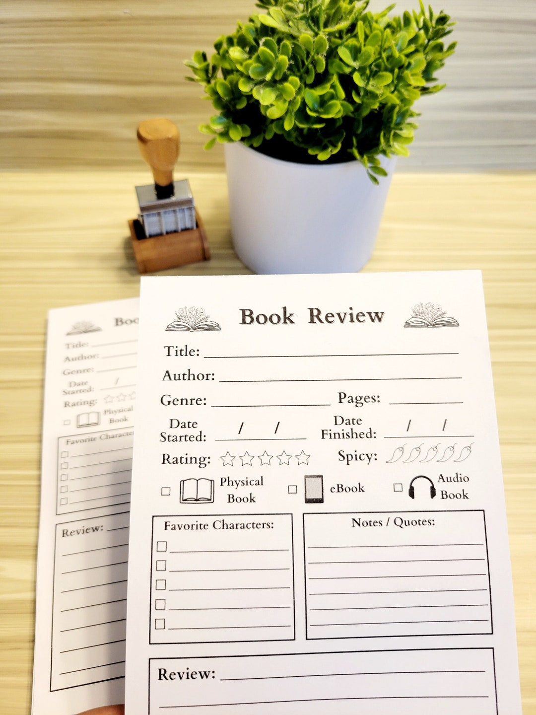 Book Review Notepad – Reading Log for Book Lovers | Bibliophile Gift ...