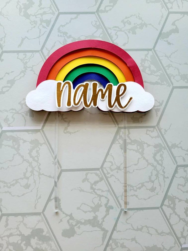 Rainbow Cake Toppers - Etsy