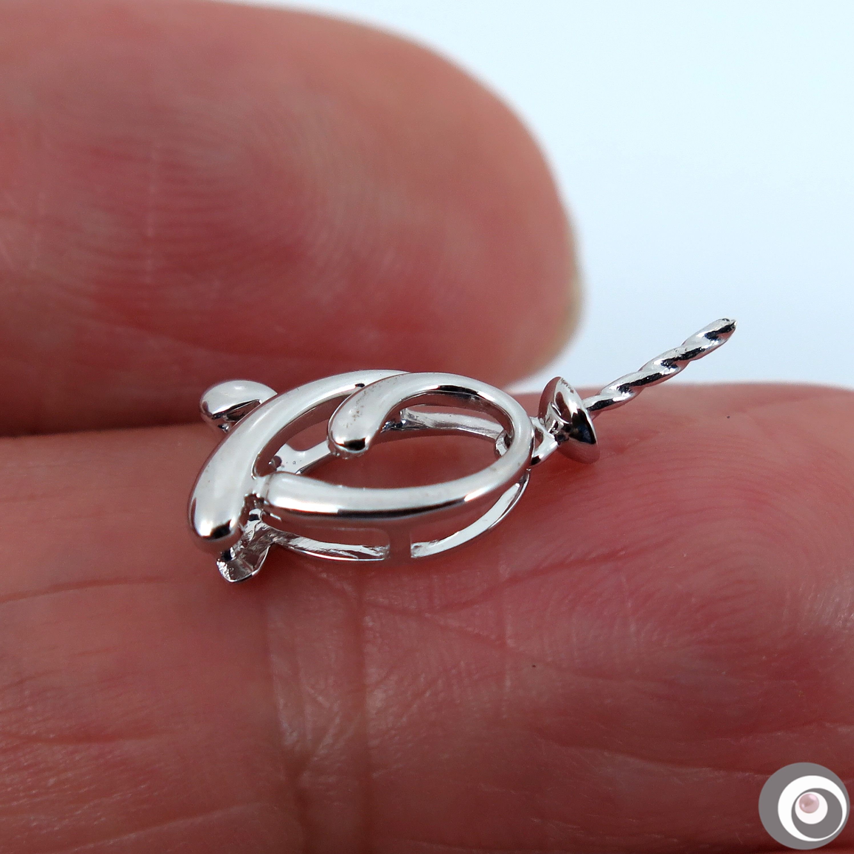 Solid 14K Gold Pearl or Gemstone Connector Bail / Pendant Pin - Etsy