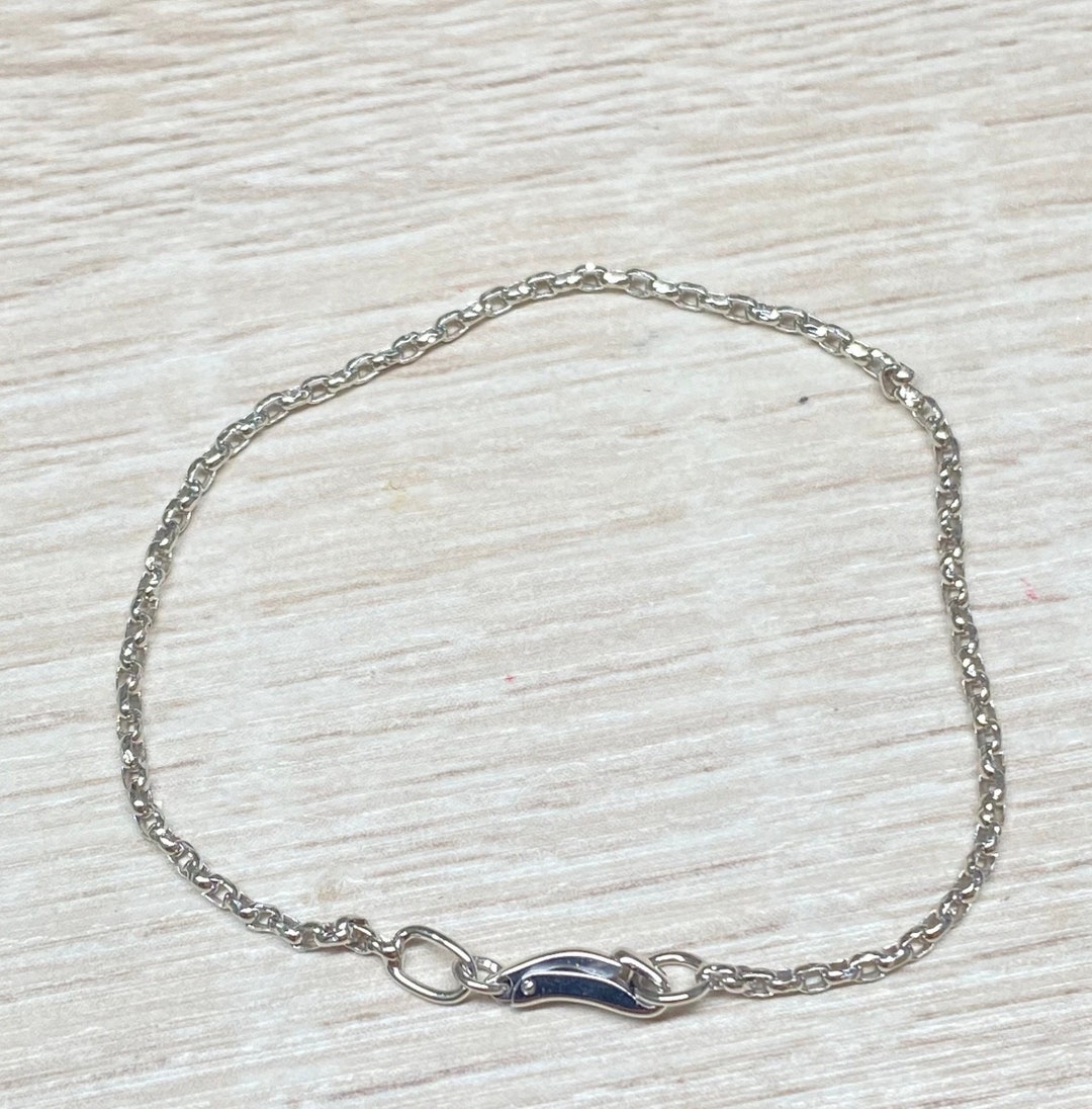 18K Solid White Gold Rolo Chain Extender/ Oval Belcher Necklace ...