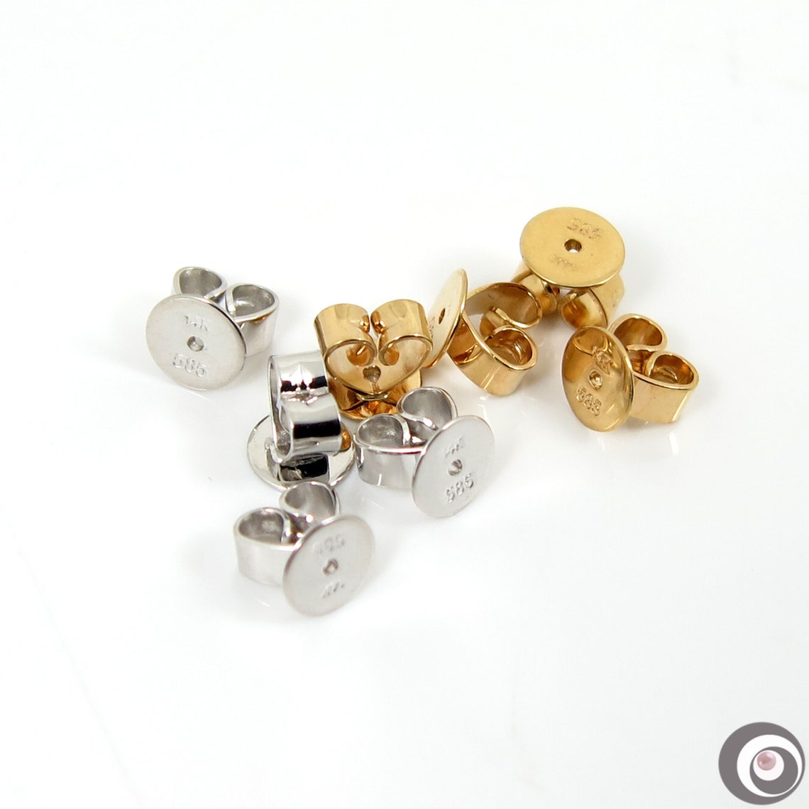 Solid 14K Gold Butterfly Ear Backs for Earrings / White or - Etsy