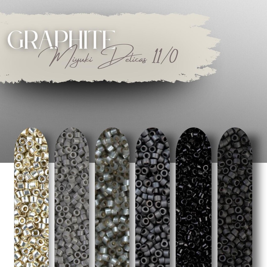 Chroma: Graphite - Miyuki Bead Set in Grey and Black– Delica 11/0 Set ...